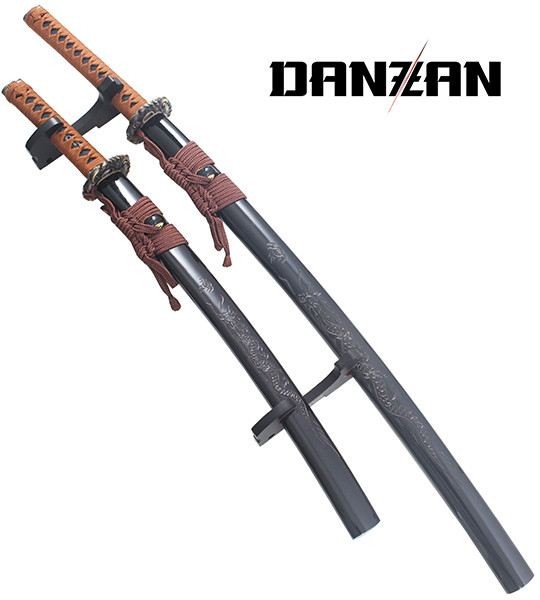 Canne épée Japonaise Danzan Katana Forgé Red Flowers Sabre Tranchant ...